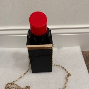 other | Bags | Lipstick Plastic Crossbody Bag Purse Metal Chain | Poshmark